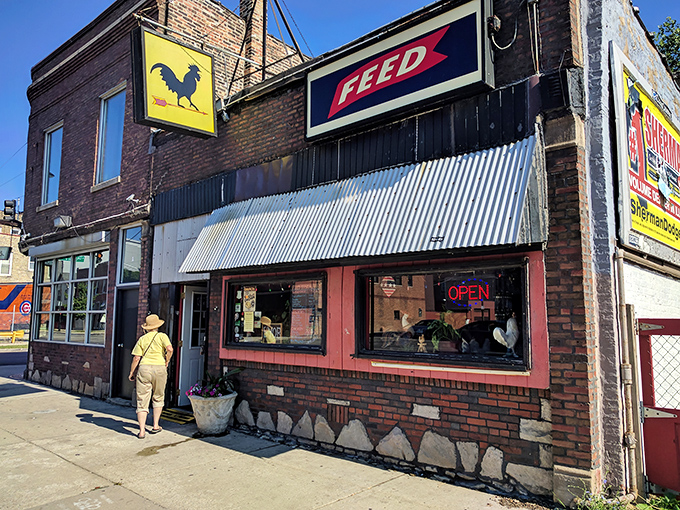 Welcome to Feed, where the rooster rules and the chicken reigns supreme! This unassuming exterior hides a world of flavor waiting to be discovered.