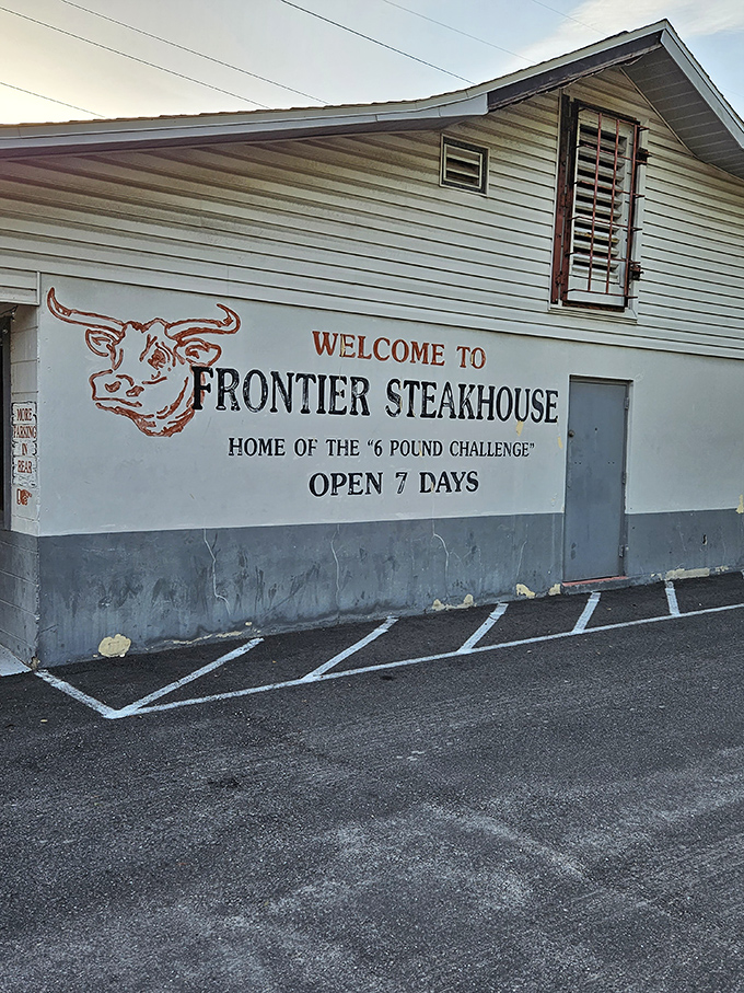 Welcome to the Wild West of flavor! Frontier Steakhouse's unassuming exterior hides a world of meaty delights waiting to be discovered.