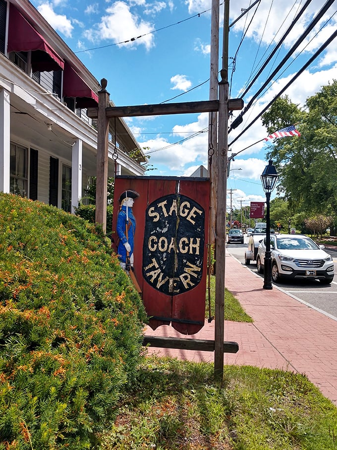 A slice of Americana with a side of steak! Tavern on Main's charming exterior promises a feast for both eyes and stomach.