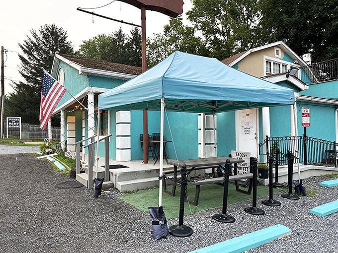 Welcome to Rossy's, where the exterior is as inviting as a warm hug from your favorite aunt. This turquoise gem promises comfort food that'll make your taste buds do a happy dance.