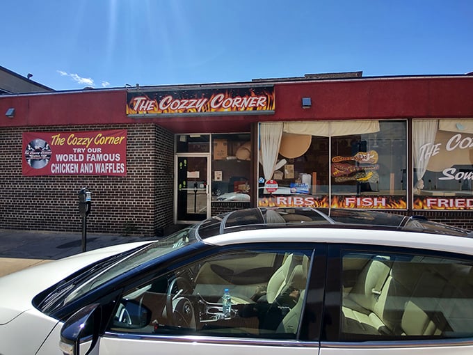 Welcome to flavor town! The Cozzy Corner's exterior promises a Southern feast that'll make your taste buds do a happy dance.