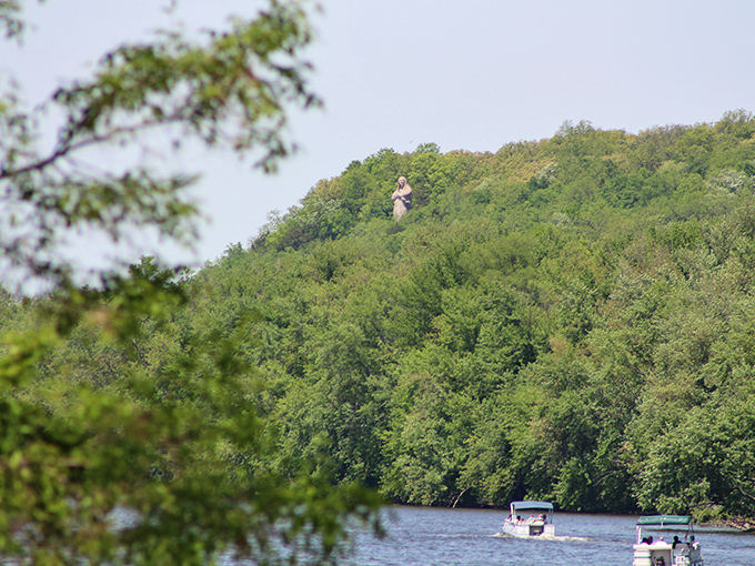 Eternal Indian or eternal photo op? This towering statue watches over Lowden State Park like a stone-faced lifeguard on the world's greenest beach.