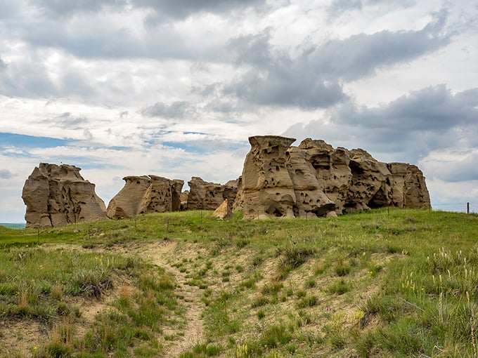 Nature's own Stonehenge? These sandstone formations look like they've been playing Jenga for millions of years!