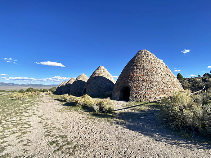 A path less traveled leads to wonders untold. This winding trail through Ward Charcoal Ovens State Historic Park promises adventure and a dash of Nevada's rugged charm.