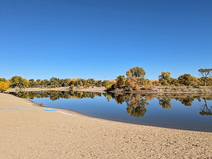 Mirror, mirror on the ground! This pristine lake reflects the sky so perfectly, you'd think it was auditioning for a role in a nature documentary.