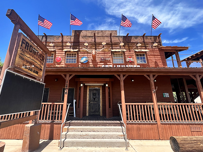 Howdy, partner! This ain't your average saloon &ndash; Frontier Steak & Spirits beckons with rustic charm and the promise of a rootin' tootin' good meal.