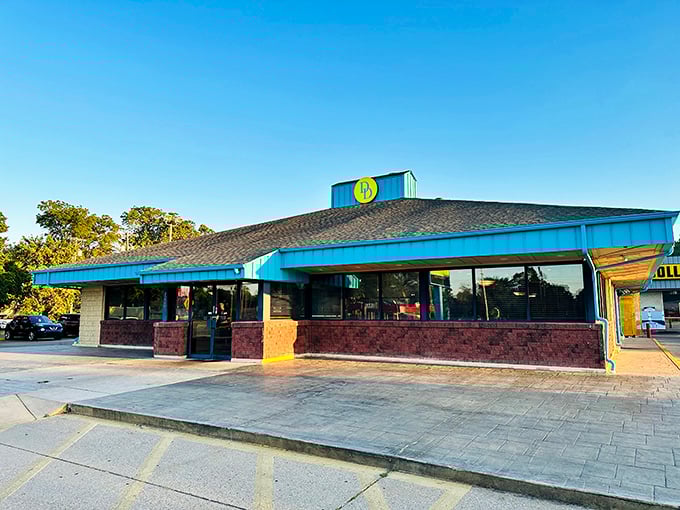 A blue beacon of breakfast bliss! Delano's Diner stands ready to satisfy your morning cravings, like a lighthouse guiding hungry sailors to shore.