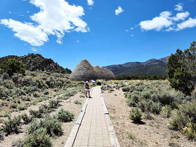 A path less traveled leads to wonders untold. This winding trail through Ward Charcoal Ovens State Historic Park promises adventure and a dash of Nevada's rugged charm.