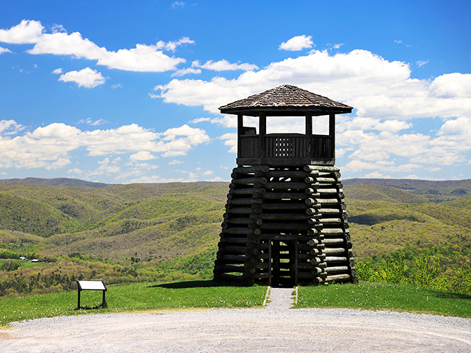 A tower with a view! This lookout spot at Droop Mountain is like nature's version of a penthouse suite.