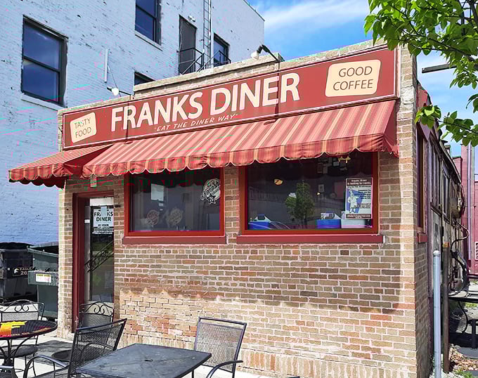 Step into a time machine disguised as a diner! Frank's exterior promises "GOOD COFFEE" and delivers a heaping helping of nostalgia with every visit.