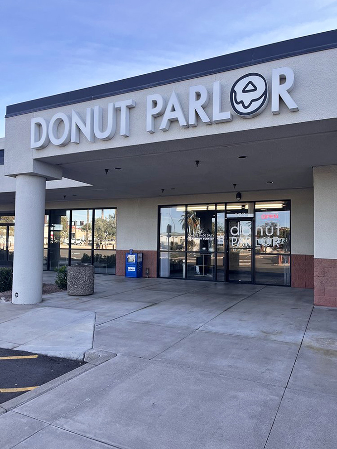 Welcome to donut paradise! The Donut Parlor's unassuming exterior belies the sweet treasures within. It's like finding Willy Wonka's factory in a strip mall.