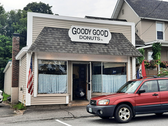 A slice of Americana with a side of sugar! Goody Good Donuts stands proud, its vintage sign a beacon for sweet-toothed pilgrims.