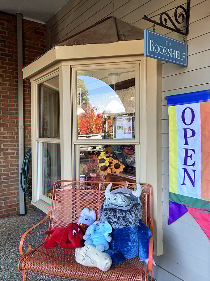 Step into a literary wonderland! The Bookshelf's charming brick facade beckons bookworms like a siren's call to bibliophilic bliss.