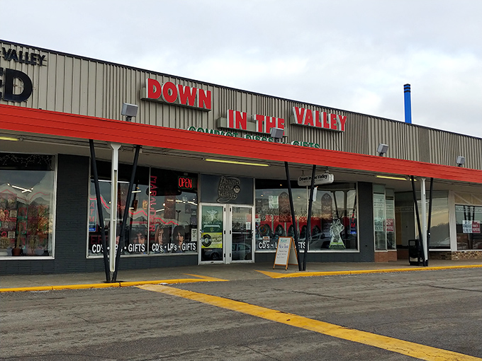 Welcome to vinyl paradise! Down in the Valley's exterior promises a treasure trove of musical delights waiting to be discovered inside.