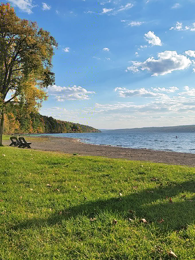 Nature's own infinity pool! Keuka Lake stretches out like a dream, with hills rolling into forever. Who needs a screensaver when you've got this view?