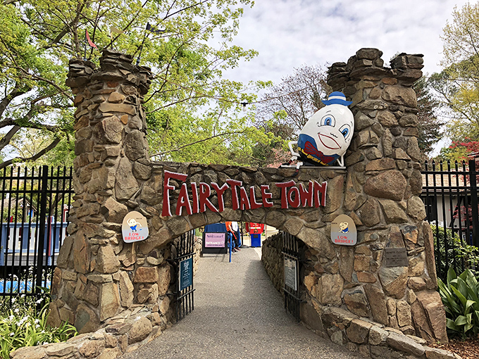 "Welcome to Fairytale Town, where reality takes a vacation and imagination runs wild! This whimsical entrance is like stepping through the looking glass into a world of wonder."