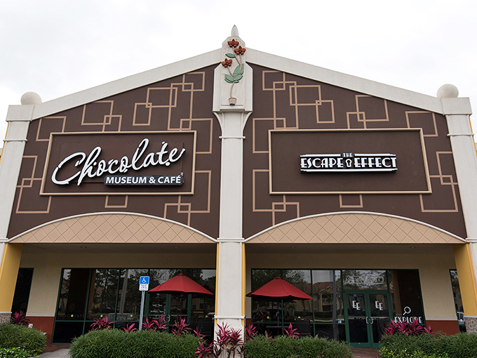 Welcome to chocolate heaven! This facade is more inviting than Willy Wonka's golden ticket, promising sweet adventures within.