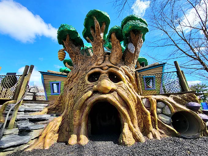 Step into a world of wonder and let your imagination roam free at this whimsical playground nestled within beautiful gardens.