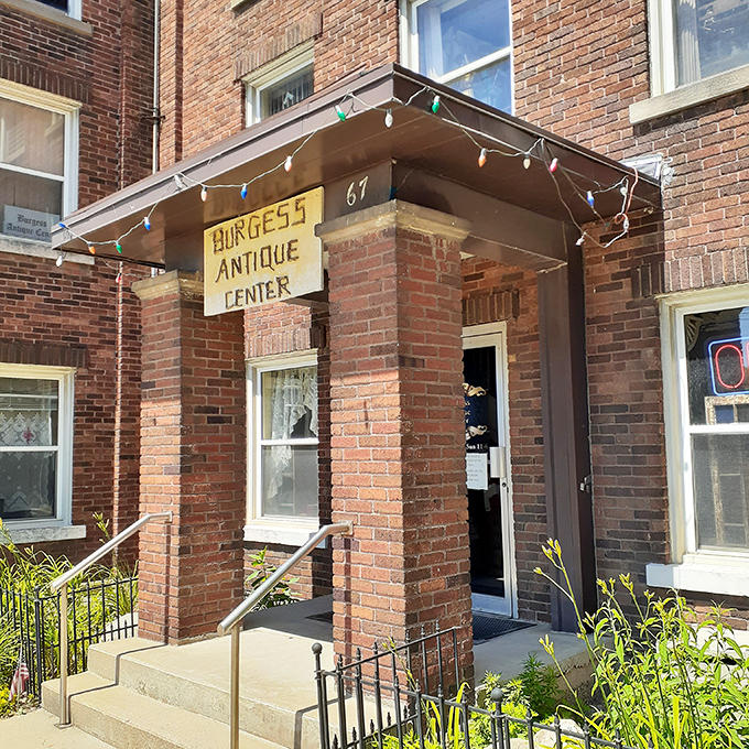 "Welcome to the time machine!" This weathered brick facade holds more stories than your grandma's photo album. Step inside and prepare for a journey through the decades.