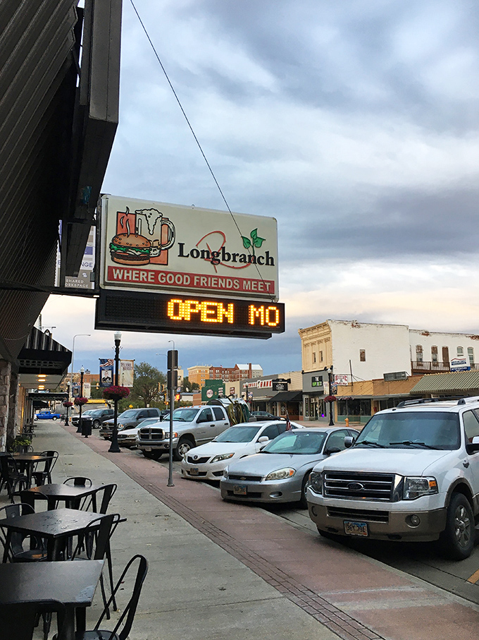 "Where good friends meet" indeed! The Longbranch's exterior promises a night of camaraderie, comfort food, and perhaps a dash of small-town intrigue.