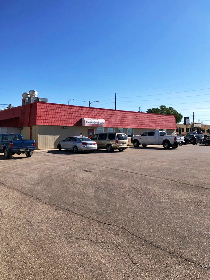 A red-and-white striped awning that screams "Come in, we've got pancakes!" Beau's Cambell Street Diner stands out like a beacon of breakfast hope in Rapid City.