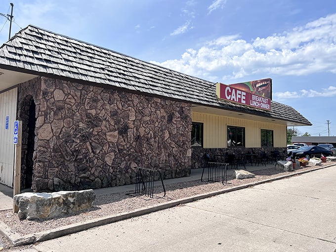 "Rock solid breakfast spot!" This stone-faced diner might look like Fred Flintstone's dream cafe, but inside it's all modern comfort and classic flavors.