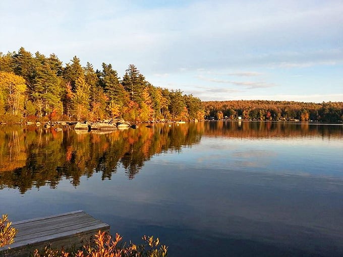 Autumn's canvas unfurls in a riot of color, reflecting off still waters like Mother Nature's own Impressionist masterpiece.