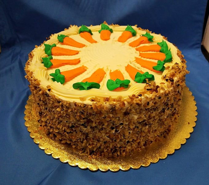 Carrot cake that's more work of art than dessert. Those frosting carrots are almost too cute to eat. Almost.