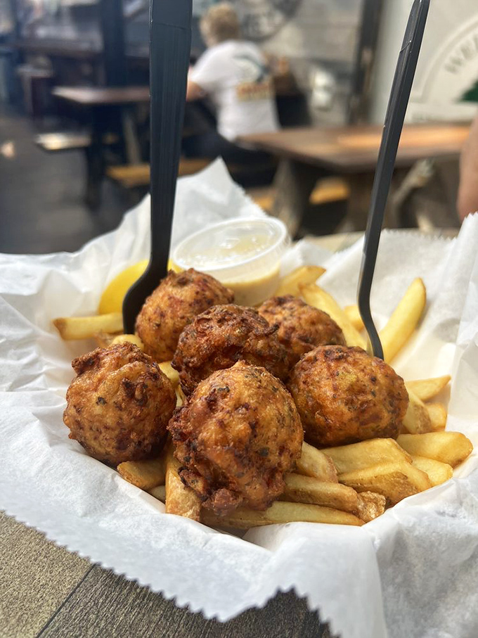 Conch fritters: the official snack of merpeople everywhere. These golden orbs of deliciousness are Key West's answer to popcorn.