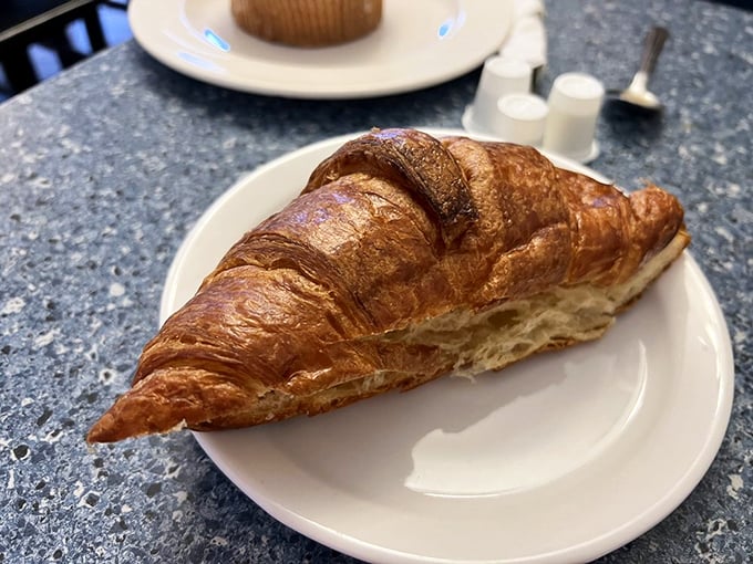 Bonjour, beautiful! This croissant is so perfectly flaky, it could make a French baker weep with joy.