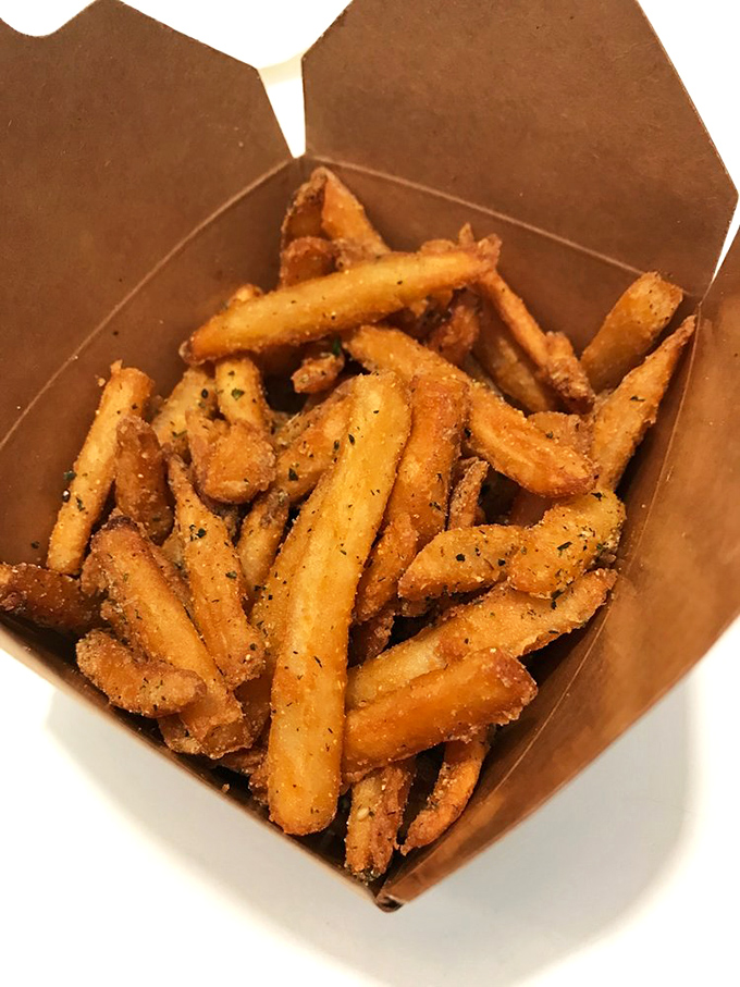 Fries that'll make you wise to the ways of potato perfection! These golden beauties are crispier than my grandpa's jokes at Thanksgiving dinner.