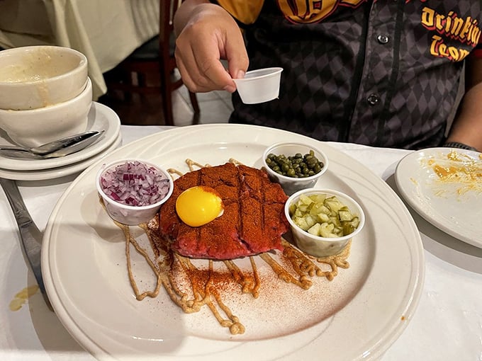 Hackepeter: Germany's answer to steak tartare. Raw, bold, and unapologetically flavorful &ndash; just like a good Wagnerian opera.