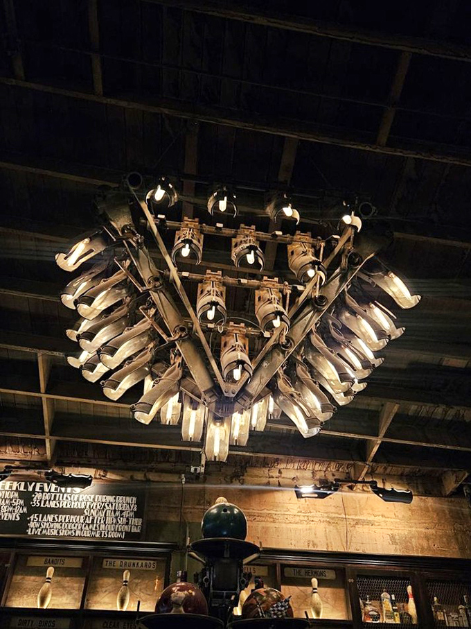 Illuminating strikes and spares! This chandelier could light up Broadway &ndash; or at least your bowling form.