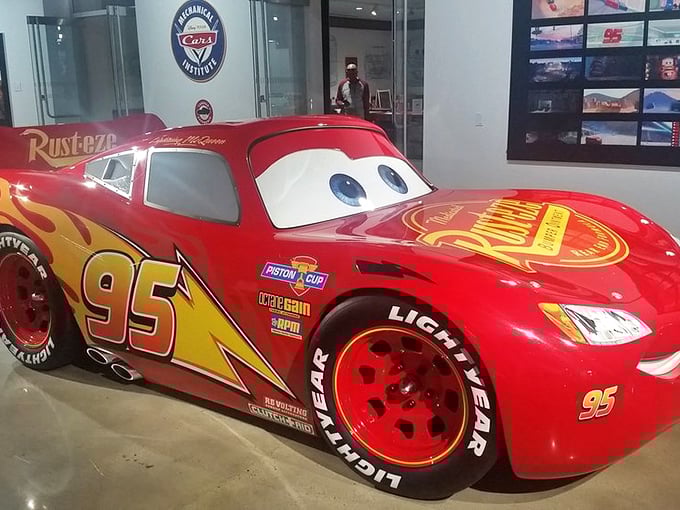 Ka-chow! Lightning McQueen in the metal&hellip; er, fiberglass. Pixar's speedster looks ready to race right off the screen and onto the track.