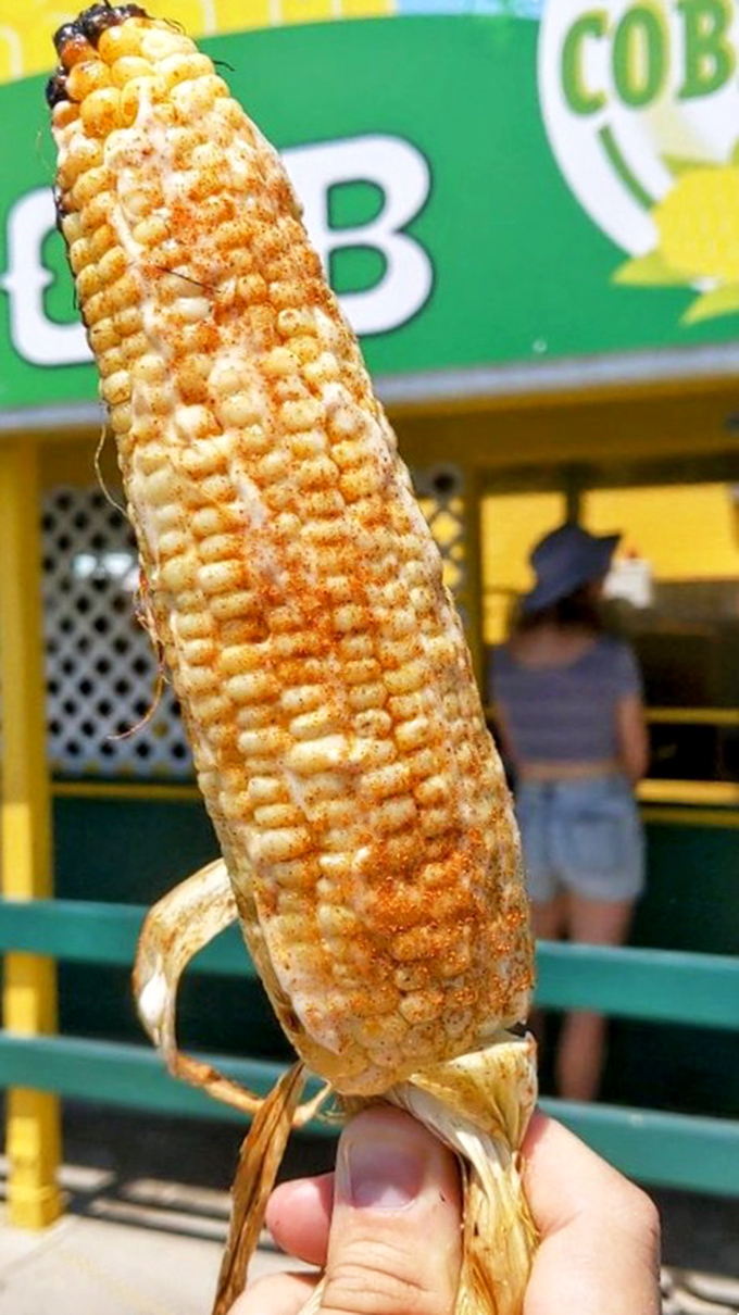 "Corn-ucopia of flavor!" This isn't just corn on the cob, it's a work of art. Van Gogh would've painted this if he'd been a foodie instead of a tortured artist.