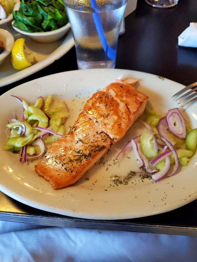 Swimming upstream never looked so delicious! This perfectly grilled salmon is a healthy choice that doesn't sacrifice flavor.