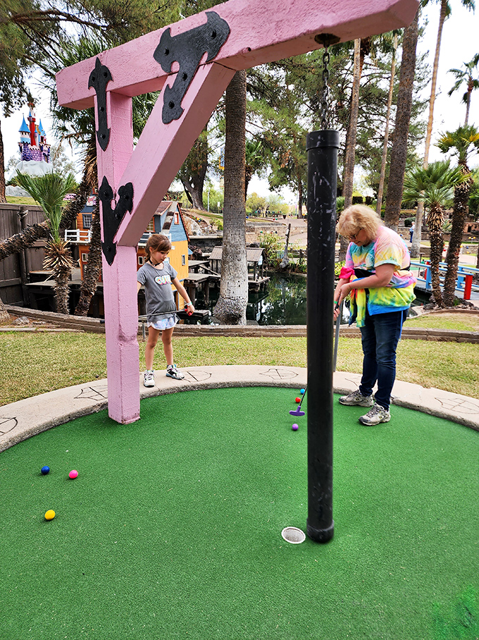 Generations of joy! Watch as grandparents relive their youth and kids discover the timeless magic of mini-golf.