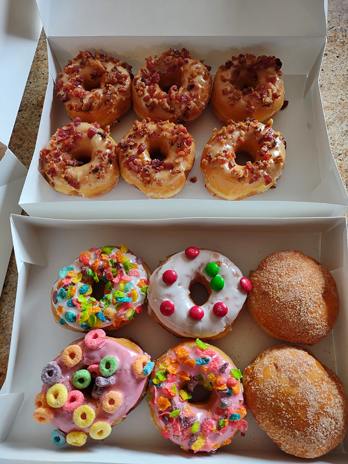 A dozen reasons to smile! This box of mixed donuts is the ultimate crowd-pleaser, from glazed classics to wild flavor combos.