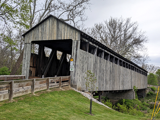 Bridge over untroubled water! The Black Covered Bridge stands as a picturesque reminder that sometimes, the old ways are the most Instagram-worthy.