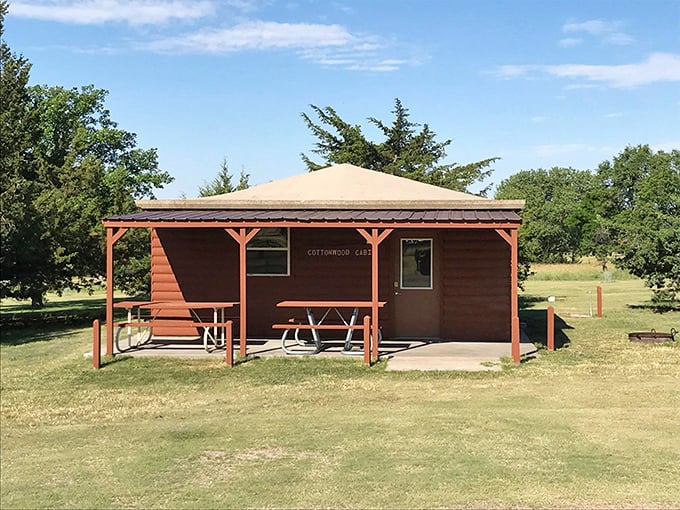 Primitive cabin? More like a five-star resort for the outdoorsy soul! This cozy retreat proves that sometimes, less really is s'more.