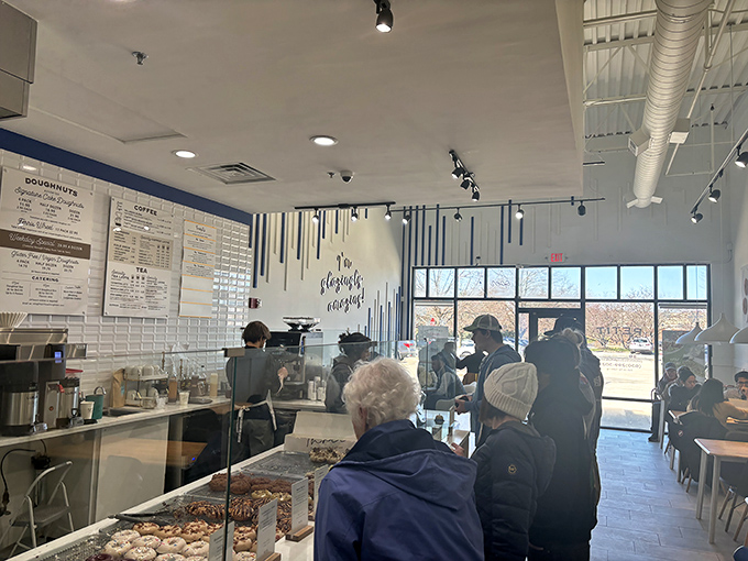 Donut lovers unite! This line of patrons proves that the early bird gets the... well, you know. Worth setting your alarm for!