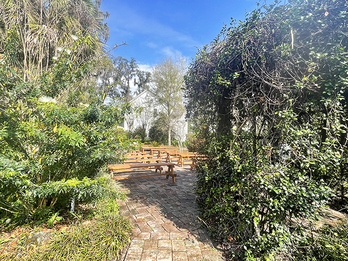Secret garden or public oasis? This brick-paved haven invites visitors to pause, ponder, and perhaps pen the next great American novel.