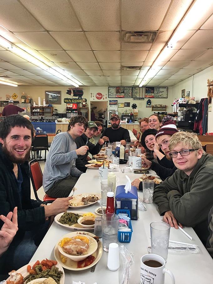 Friends who feast together, stay together! This merry band of diners proves that good food and good company are the secret ingredients to happiness.