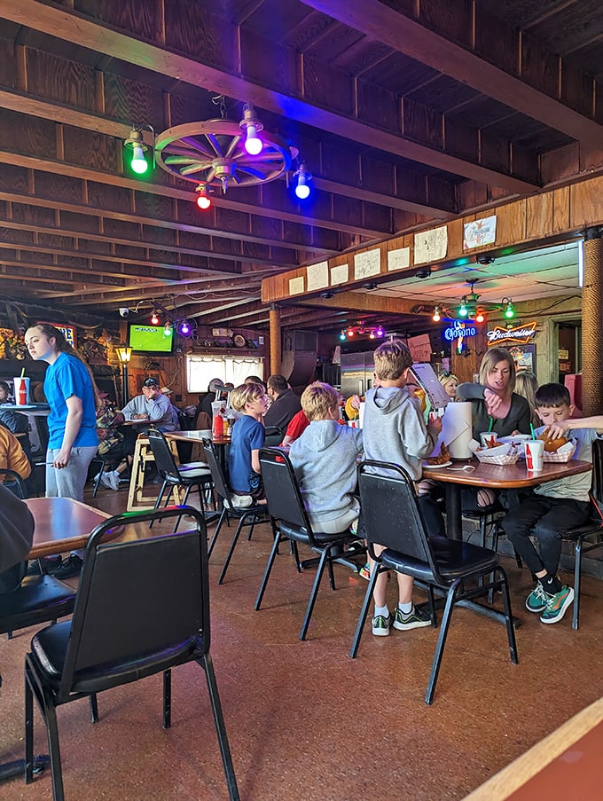 Where strangers become friends over shared love of fried goodness. This is what "family dinner" looks like in chicken paradise.
