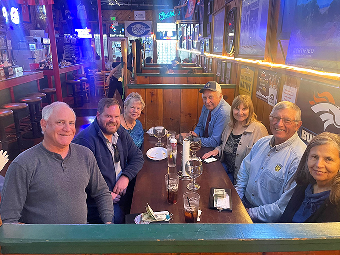 Friends don't let friends eat Sloppers alone. This merry crew knows the secret to happiness: good food and great company.