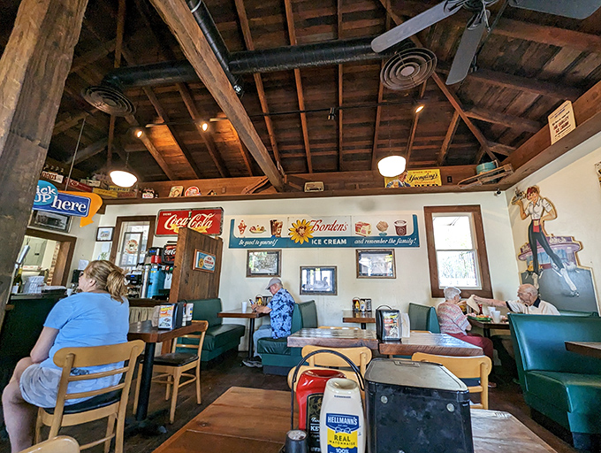 Happy diners in their natural habitat. Notice the satisfied smiles and the occasional "food coma" nap. Nature is beautiful!