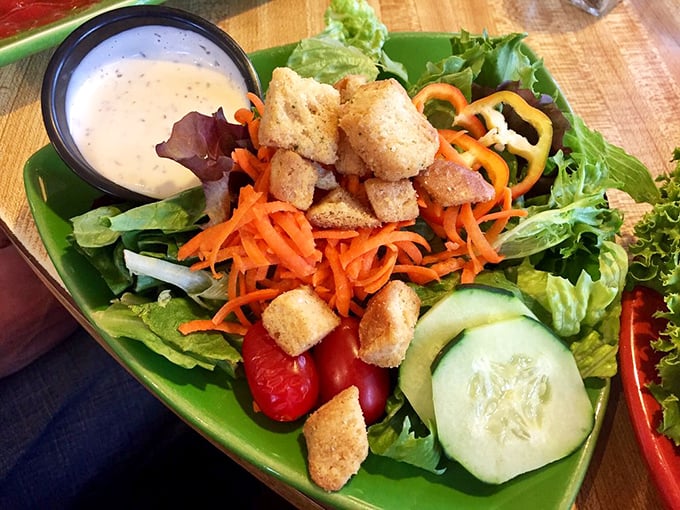 Even the salads here are an adventure! This colorful creation is like a miniature Alaskan landscape on a plate.