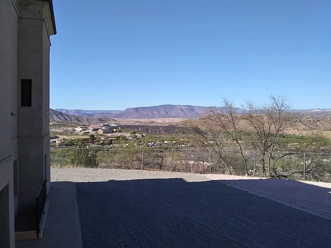 Room with a view? More like a whole town! This vista stretches farther than your grandmother's tales of "walking uphill both ways."