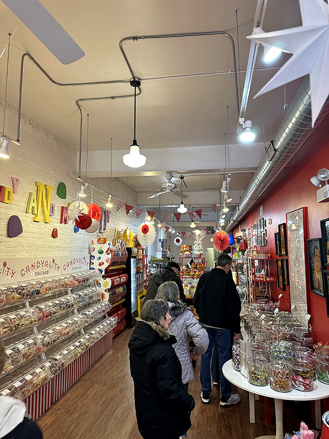 Sugar rush in progress! These shoppers are living proof that you're never too old to feel like a kid in a candy store.