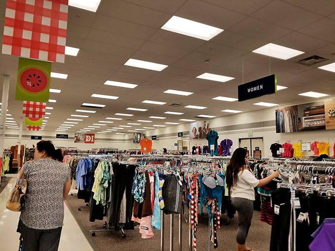 Thrift store anthropology in action! Watch as savvy shoppers navigate the aisles, hunting for that perfect hidden gem.